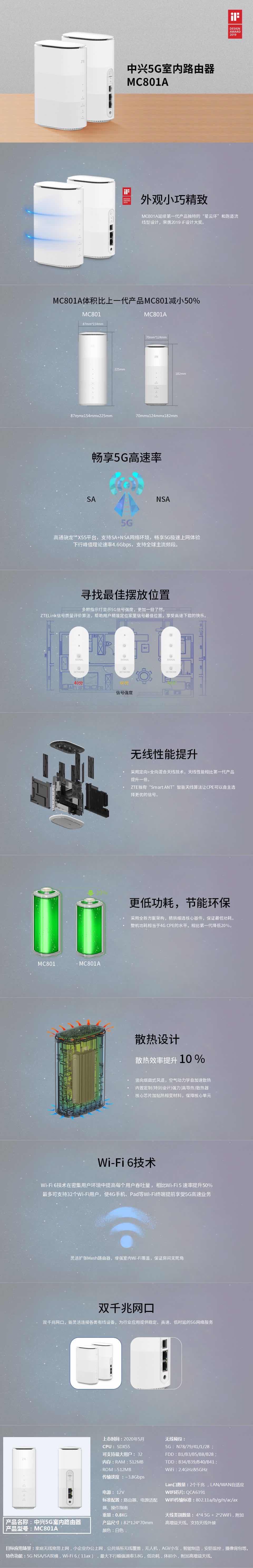 适用zte 中兴4g/5g wifi 无线 网卡插卡路由器 MC801A 5G ROUTER-阿里巴巴