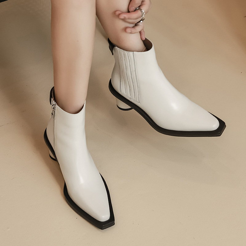 Chiko Manal Square Toe Block Heels Boots