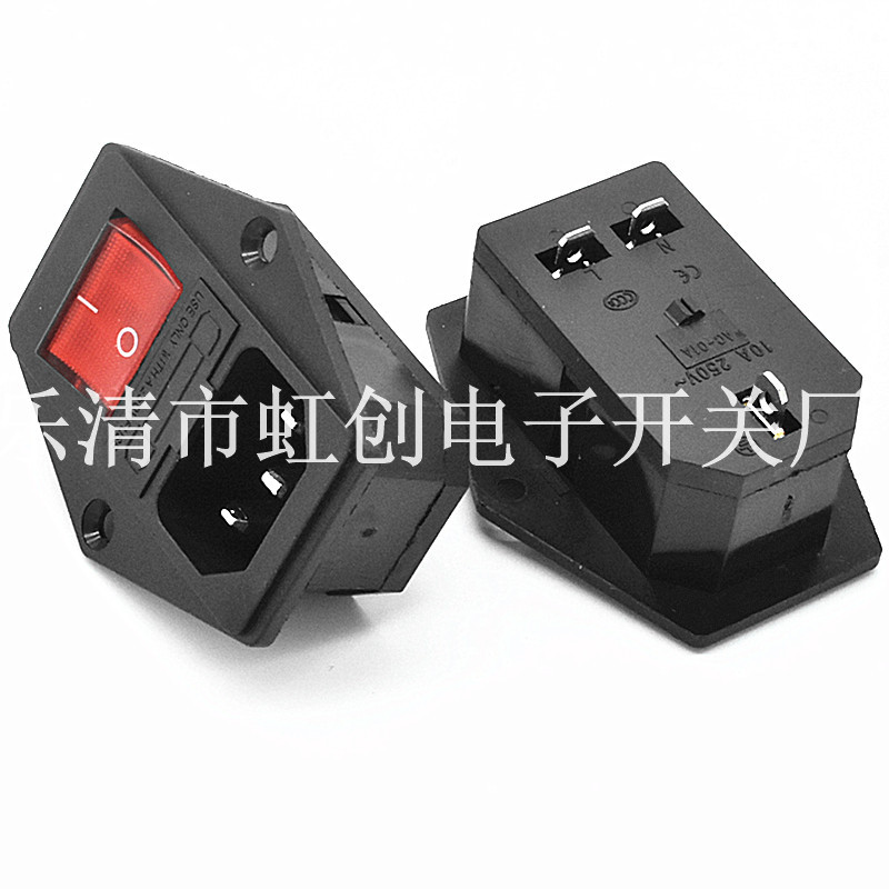 AC电源插座 AC-01A 双保险 印竖 O 1 带开关 带固定孔 三合一插座-阿里巴巴
