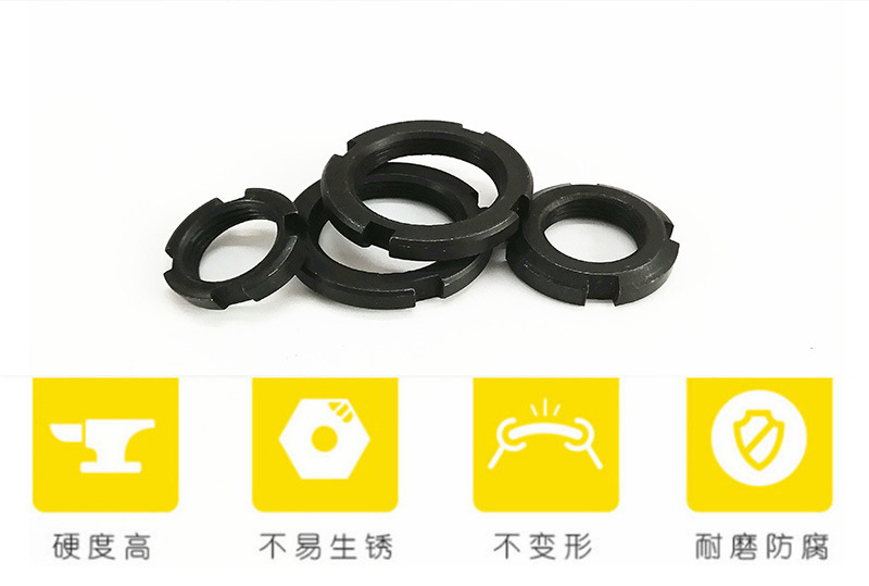 GB812国标圆螺母开槽锁紧螺母止退螺母四槽螺母并帽M10---M300-阿里巴巴