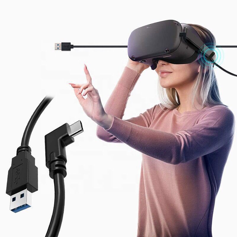 5米 oculus quest VR Link连接线 usb3.1 type-c 90度VR弯头USB线-阿里巴巴