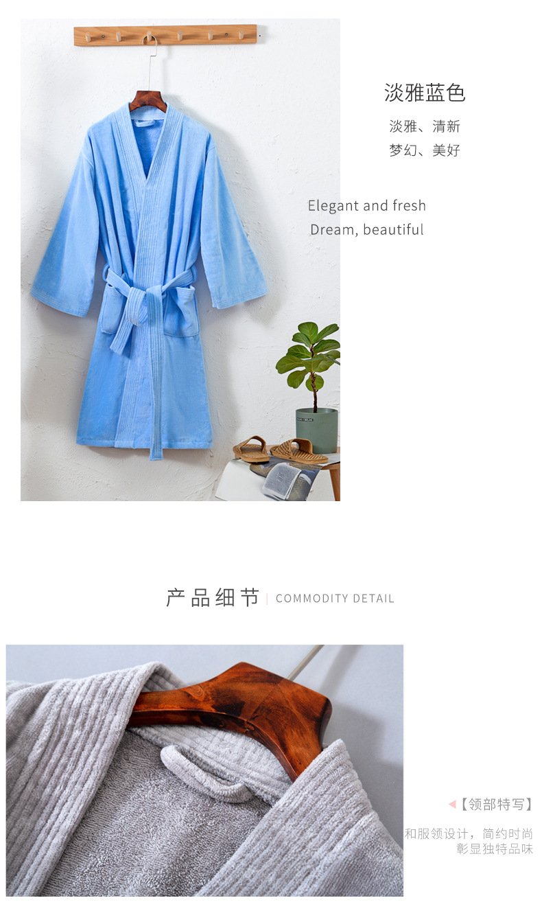 批发纯棉浴袍 加厚毛巾料吸水睡袍美容院浴衣 冬季全棉酒店浴袍-阿里巴巴