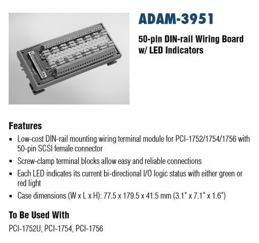 研华 ADAM-3951 DIN导轨安装的接线端子，带LED指示灯-阿里巴巴