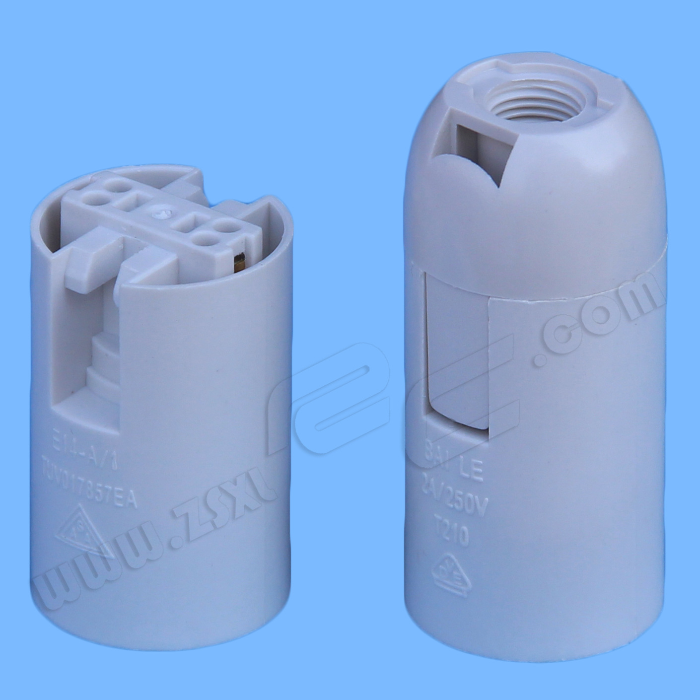 E14卡入式光身全牙半牙附外环塑料灯头灯座 VDE CE SAA-阿里巴巴