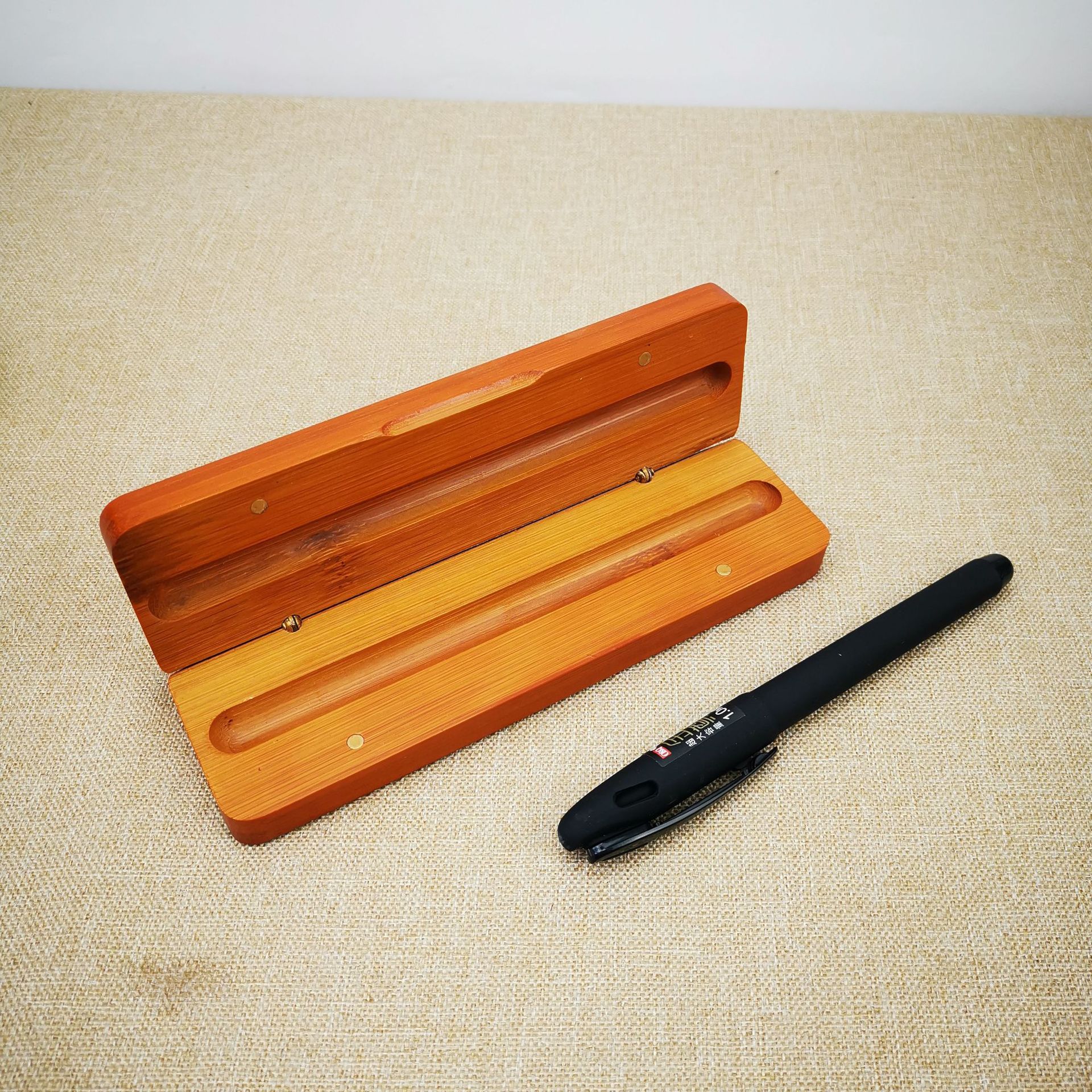 创意礼品包装笔盒复古简约实木收纳盒长方形白木木头笔盒可印LOGO-阿里巴巴