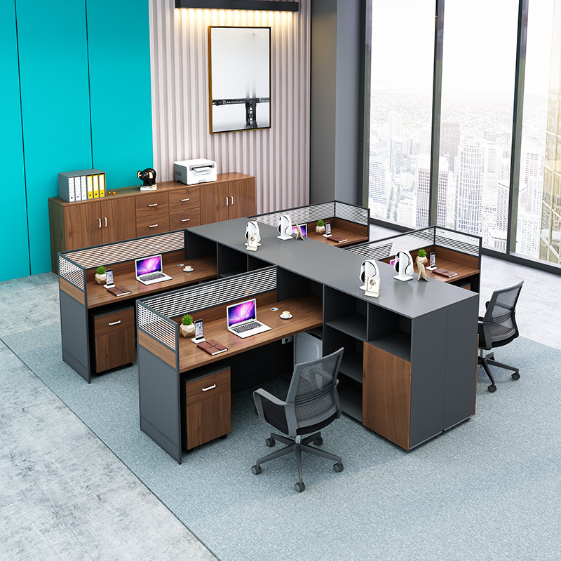 职员办公桌 财务桌椅组合2人4人员工工位6人位文员办公室桌子简约-阿里巴巴