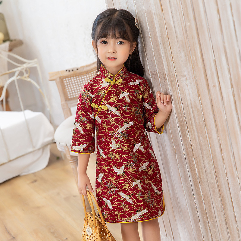 Children girls chinese dress Chinese style cheongsam dress for girls ...
