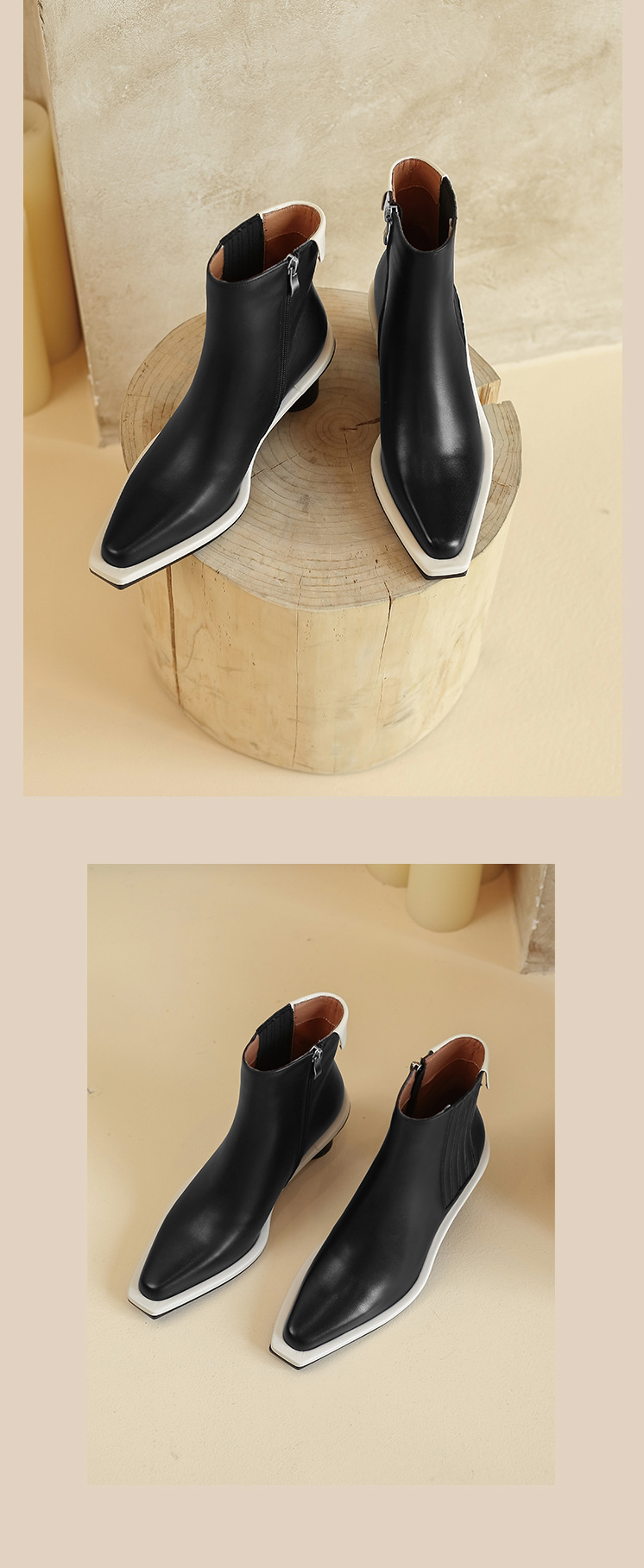 Chiko Manal Square Toe Block Heels Boots