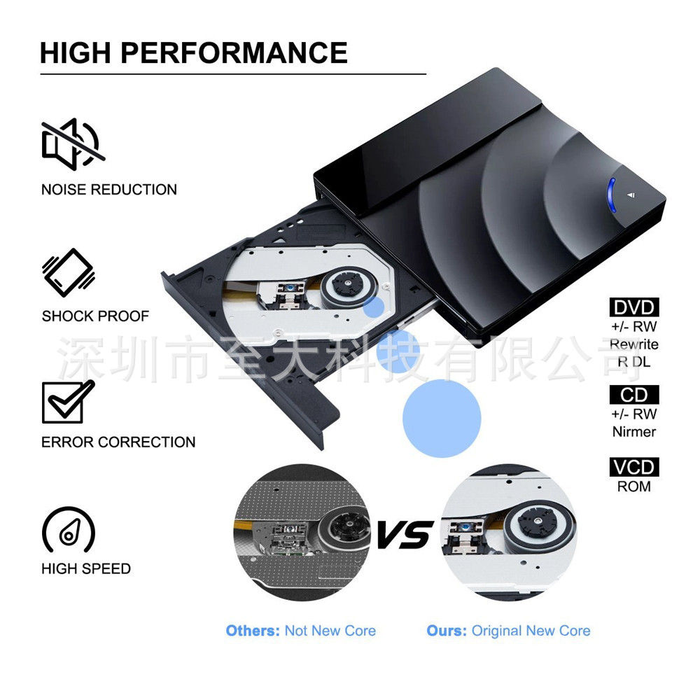 外置高速USB 3.0 CD DVD驱动器便携式超薄CD DVD +- RW刻录机-阿里巴巴