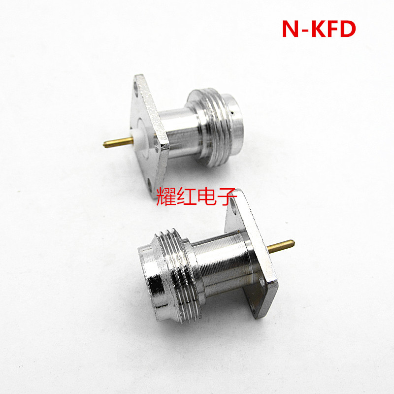 直销N-KFD射频插座N母头带法兰四孔安装盘N母座N带法兰盘 17*17mm-阿里巴巴