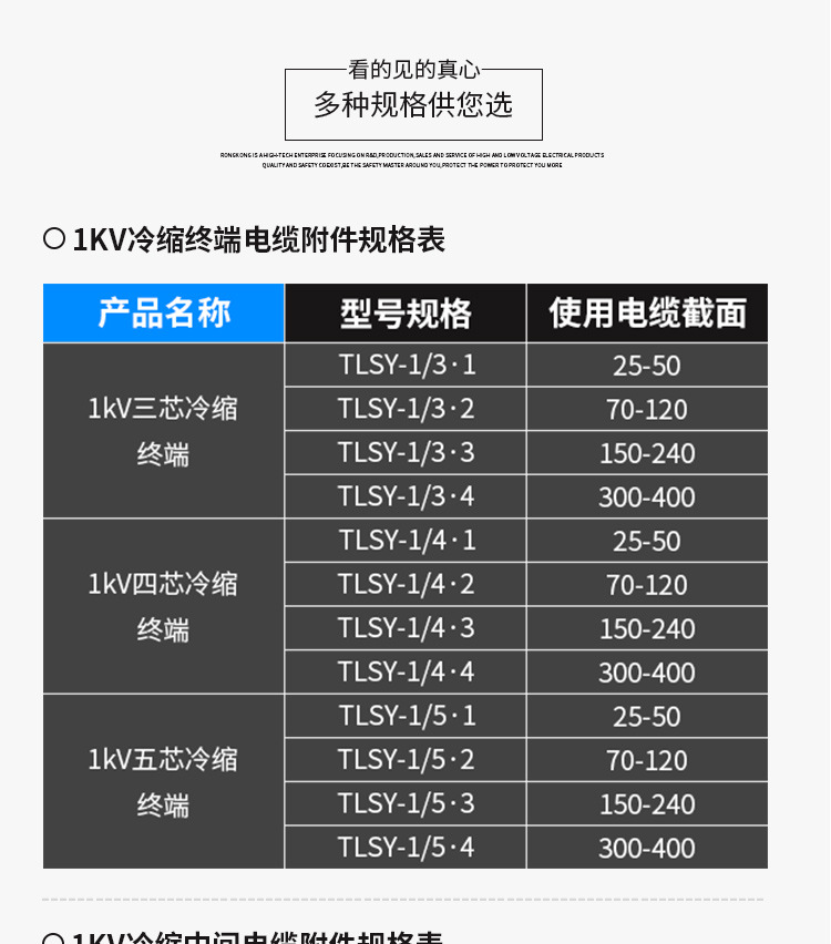 冷缩电缆终端头WLS/NLS/JLS-1/12/35KV户内外冷缩电缆附件中间头-阿里巴巴