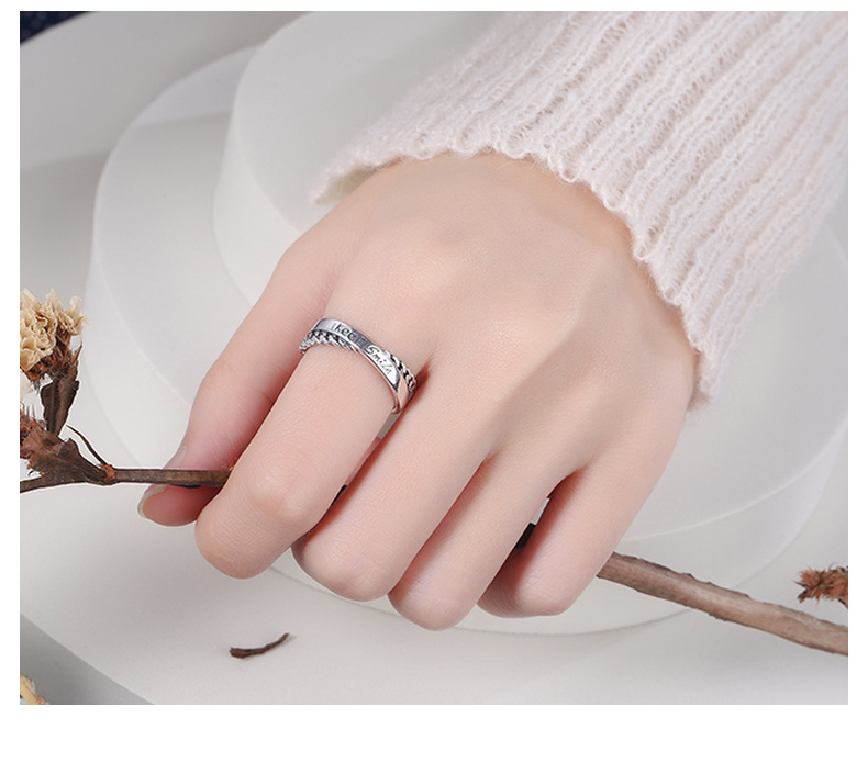 云潮轩s925纯银英文字母交叉戒指时尚个性ins网红冷淡风韩版指环-阿里巴巴