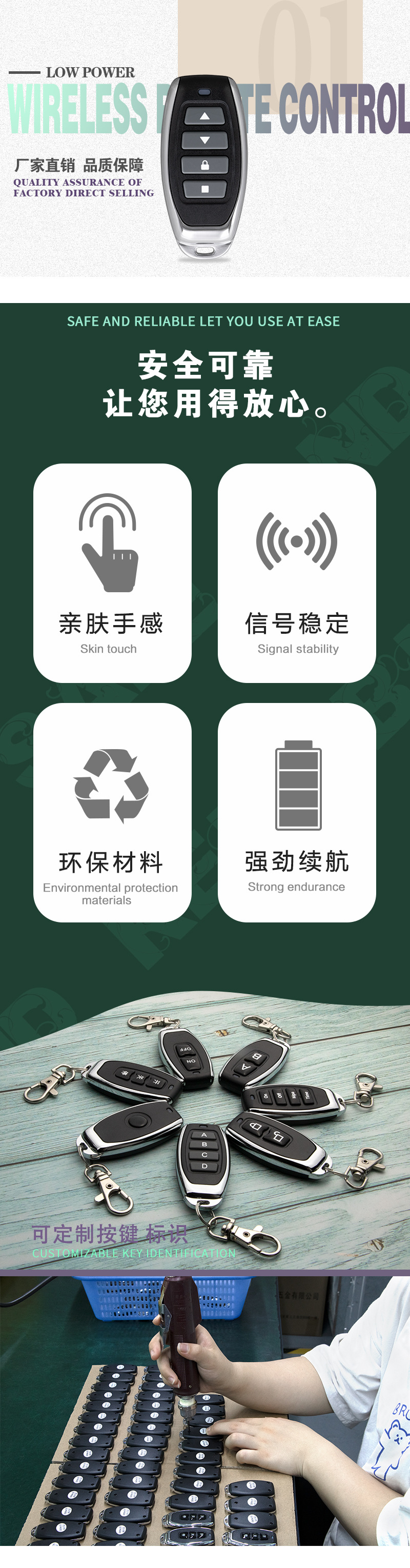 厂家直销各种新款两键433频率无线遥控器 可定配套控制器的遥控器-阿里巴巴
