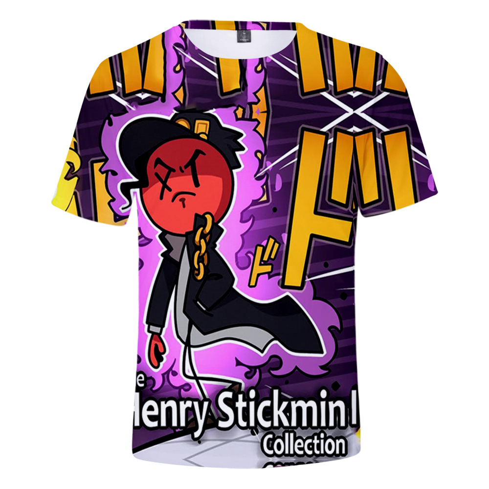 跨境火柴人亨利The Henry Stickmin Collection3D成人儿童男女T恤-阿里巴巴