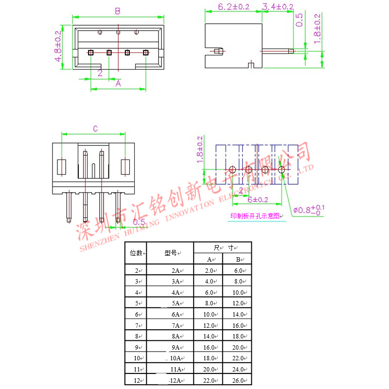 PH2.0 直针 2P/3/4/5/6/7/8P/9/10P/11/12-16PIN 直插插座 2.0mm-阿里巴巴