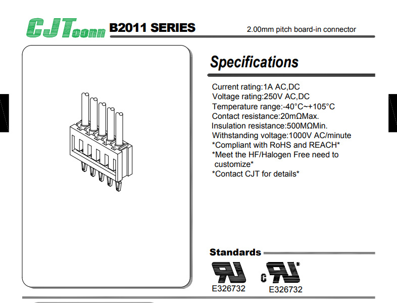 CJT长江连接器 广濑连接器同等品 DF4-2P-2C DF4-3P-2C 2.0mm板对板连接器-搜了网