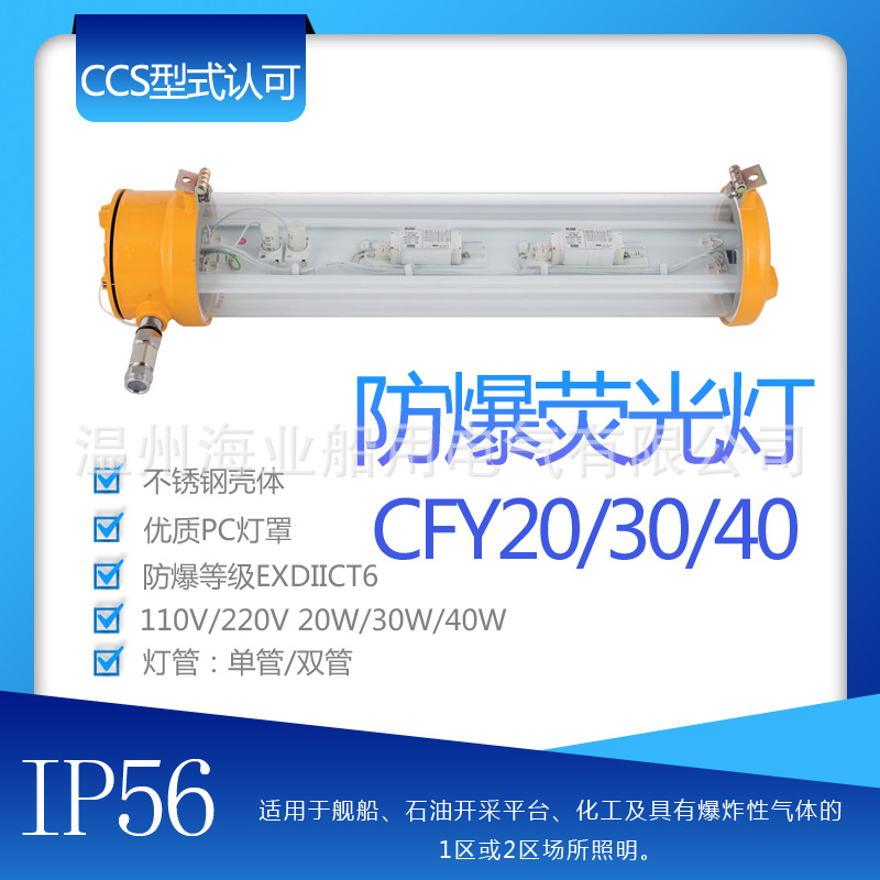 船用油漆间电屏防爆区域荧光灯不锈钢材质CFY20-1/20-2/40-1/40-2-阿里巴巴