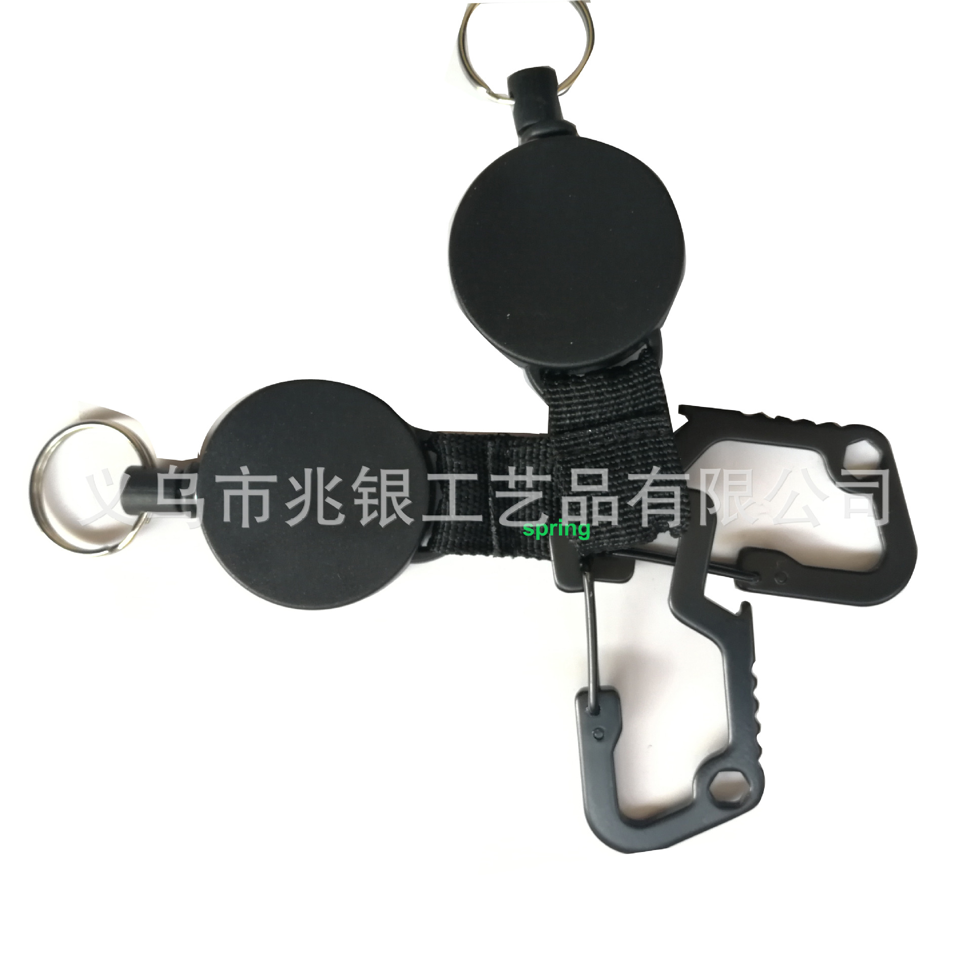 多功能登山扣伸缩易拉扣户外钥匙扣 1.0mm加粗钢丝绳织带易拉得-阿里巴巴