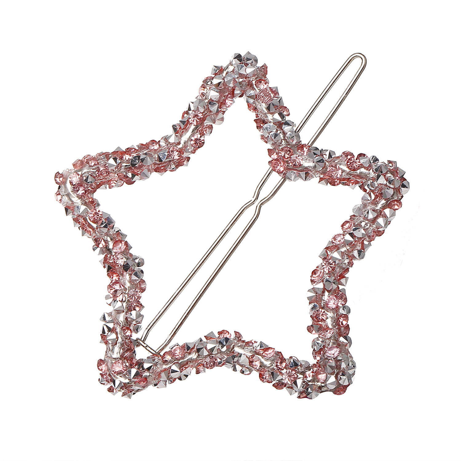 Korean Crystal Rhinestone Round Hairpin Fivepointed Star Triangle Round ...