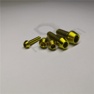 自行车改装配件 TC4钛合金螺栓 DIN 912 锥头内六角 金色钛螺丝-阿里巴巴