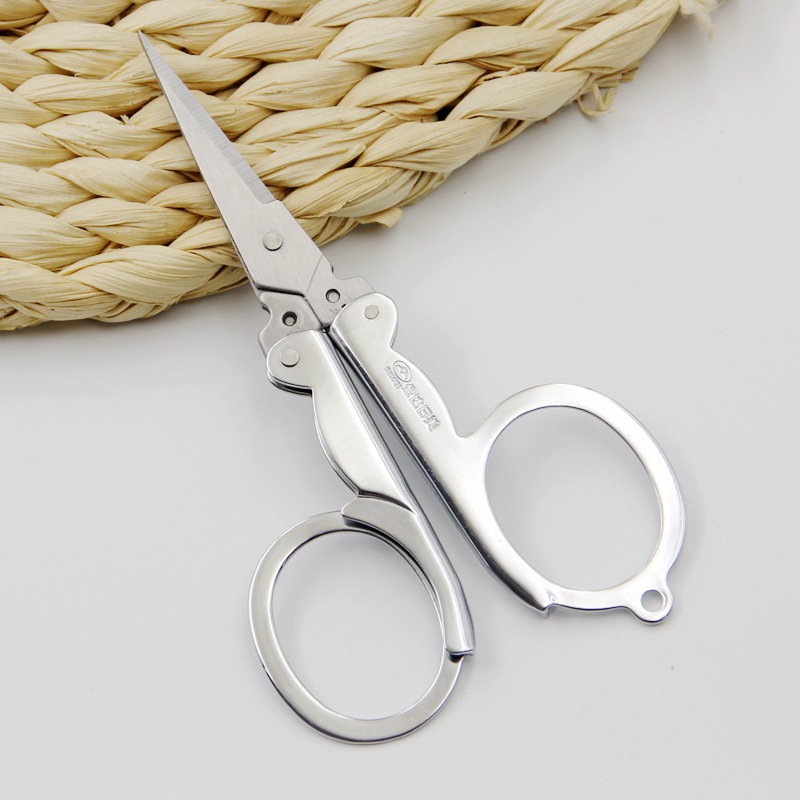 金达日美5018旅行剪刀 不锈钢折叠小剪刀 窗花剪刀 手工拆纸剪刀-阿里巴巴