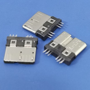 MICRO USB 3.0公头 10P超薄夹板0.6mm 180度插板式dip 直插/立插-阿里巴巴