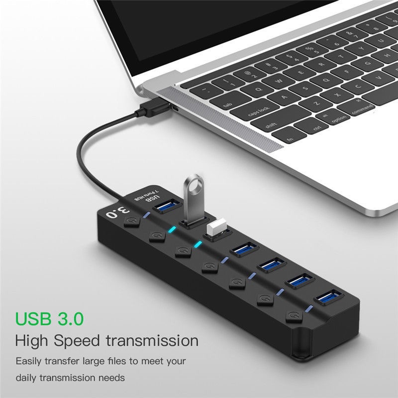 厂家批发usb3.0 hub分线器带线按键独立开关 一拖四HUB3.0扩展坞-阿里巴巴