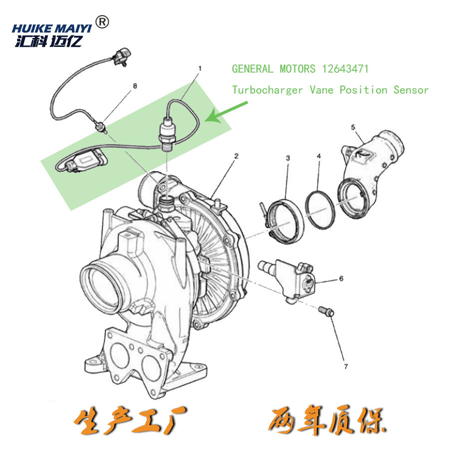 12635324 12643471适用雪佛兰 GMC涡轮增压叶片位置传感器-阿里巴巴