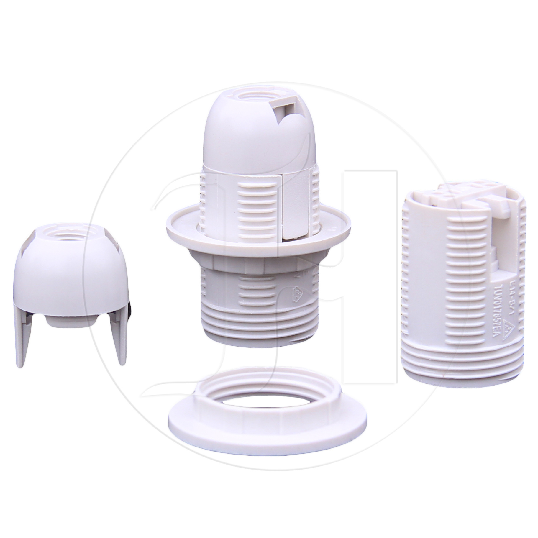 欧盟VDE CE认证澳大利亚SAA认证E14卡式塑胶塑料全牙附环灯座灯头-阿里巴巴