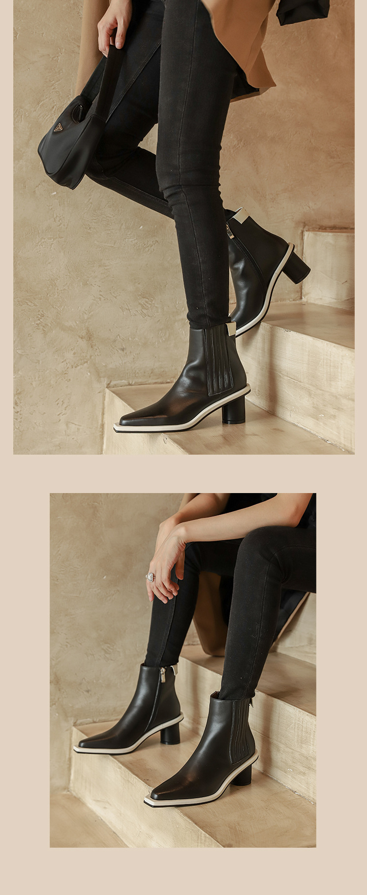 Chiko Manal Square Toe Block Heels Boots