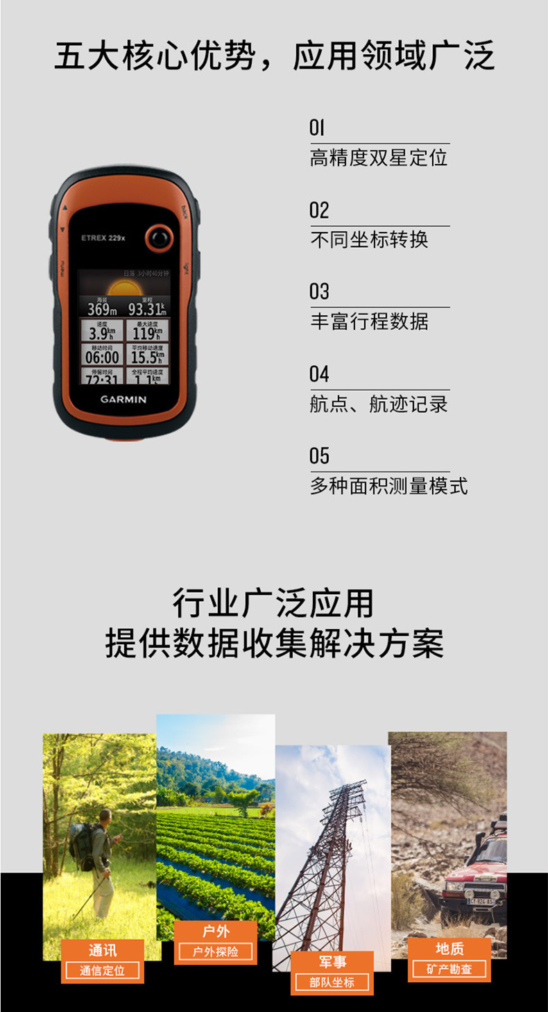 Garmin佳明 eTrex 221x 户外导航测亩201x升级坐标双星定位手持机-阿里巴巴