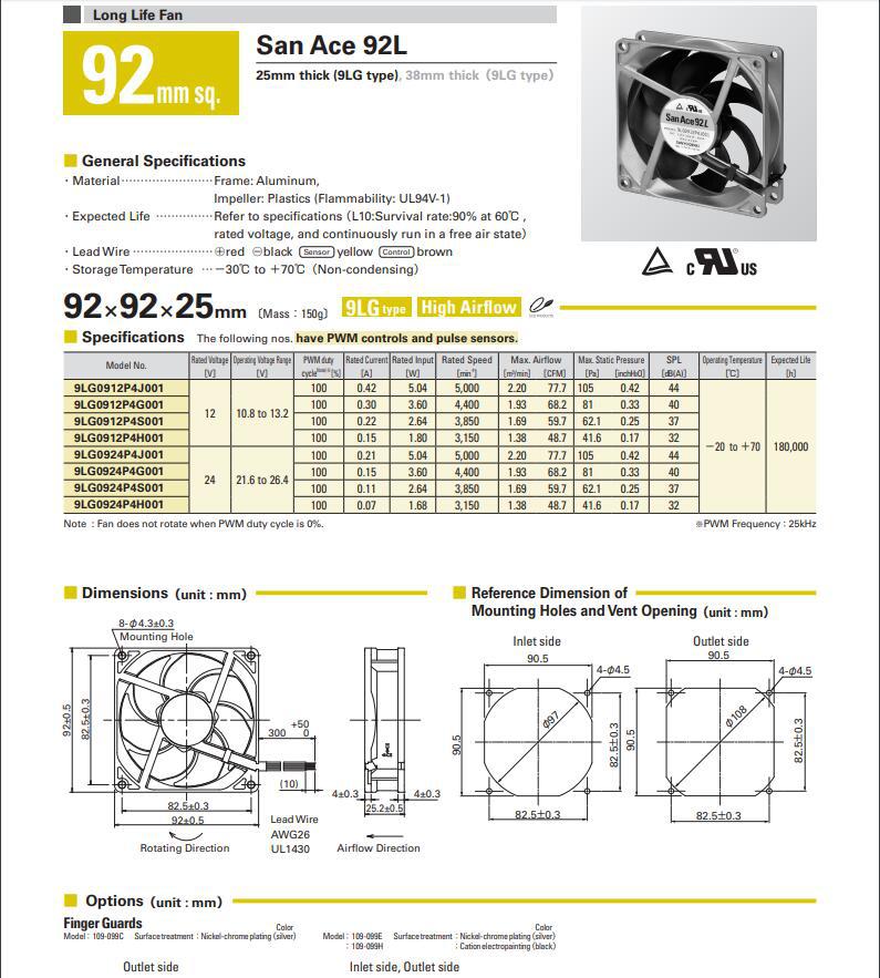 9LG0912P4J001 G001 S001 H001 Sanyo山洋 9025 12V PWM调速风扇-阿里巴巴