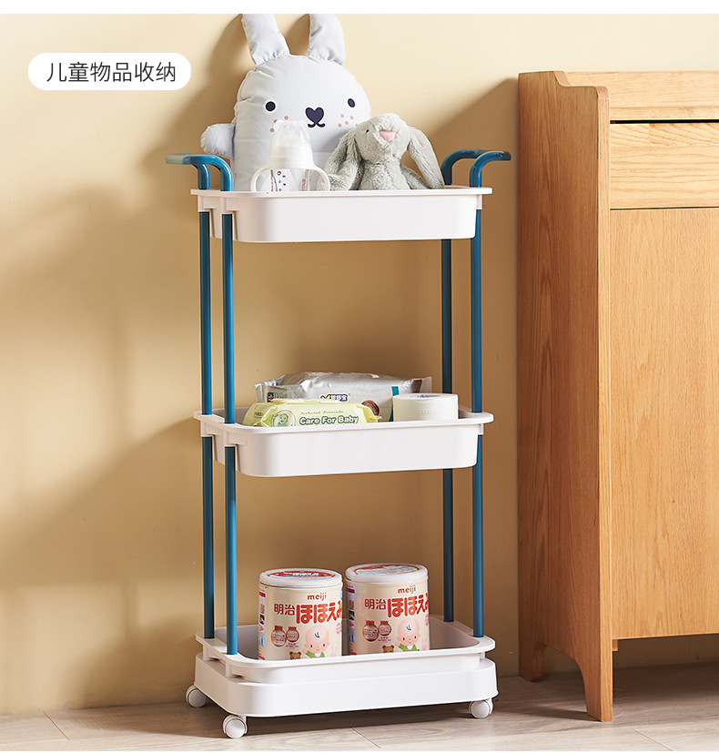 厨房多层长方形收纳架卧室可移动落地置物架整理架浴室夹缝小推车-阿里巴巴