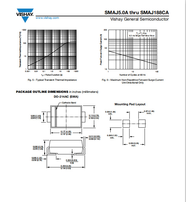VISHAY TVS 瞬变电压抑制二极管 SMAJ33A SMAJ33CA 一盘1800PCS-阿里巴巴