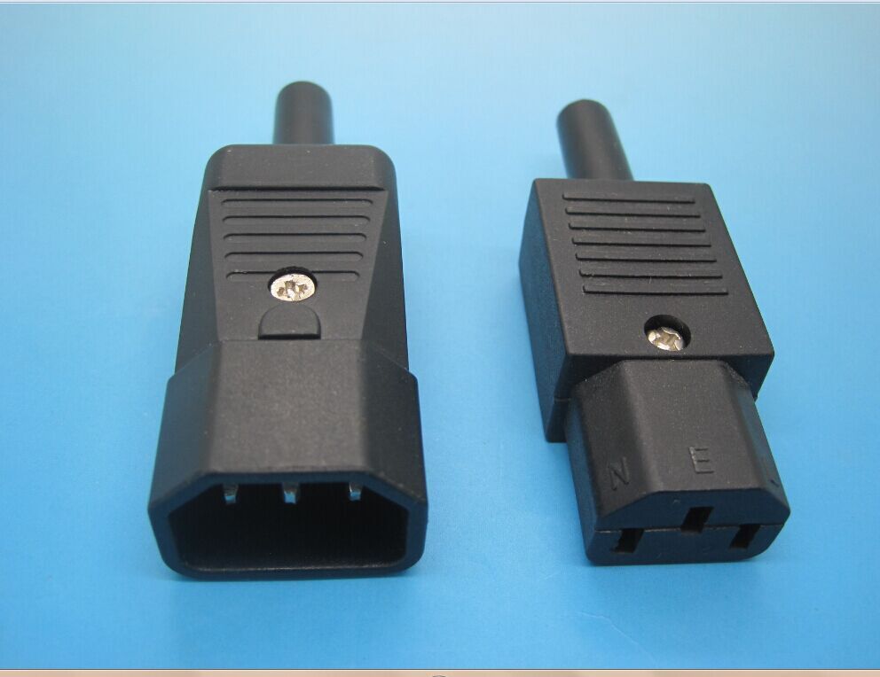 IEC320-C13 C14大功率公母组装对接插头10A装配三极电源插头带认-阿里巴巴