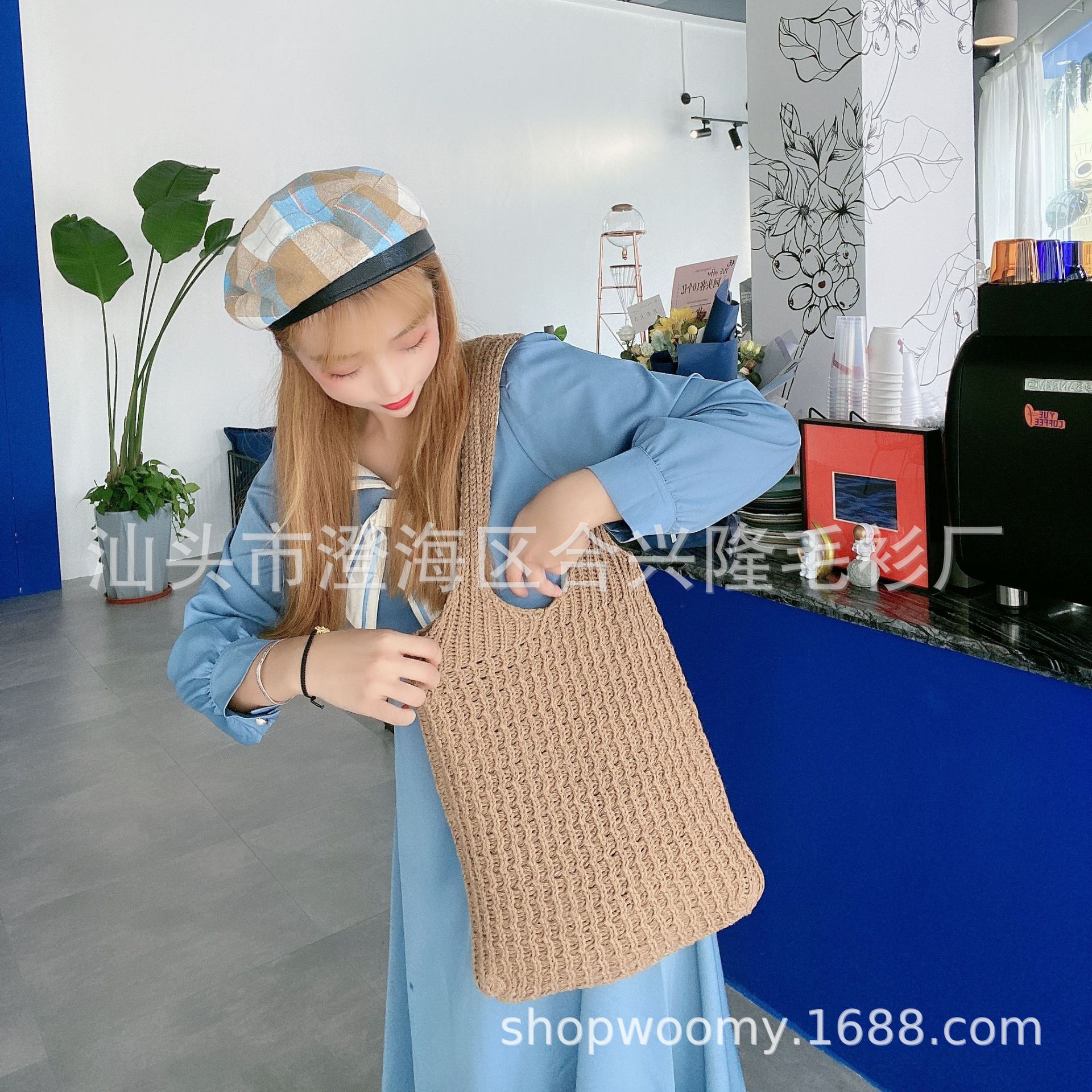 Amazon eBay Korean wool bag vest bag One Shoulder Tote Bag Shopping Bag ...