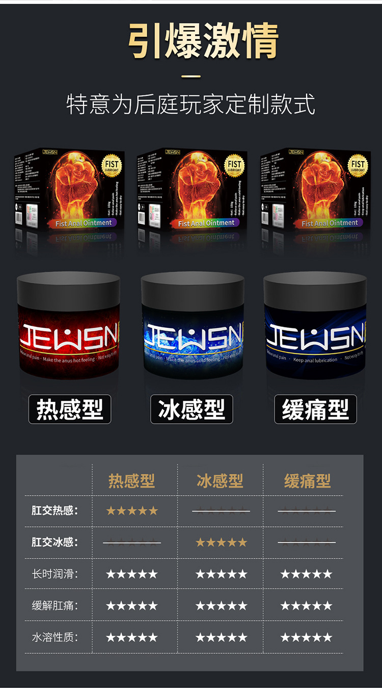 久兴JEUSN-零高霜拳头膏同志用品gay情趣人体润滑油剂成人男用-阿里巴巴