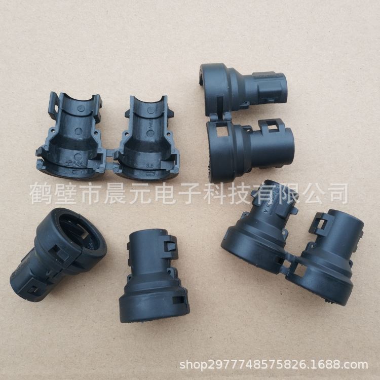 965786-1汽车连接器接插件护套圆形波纹管国产卡扣尾夹 防护塑壳-阿里巴巴