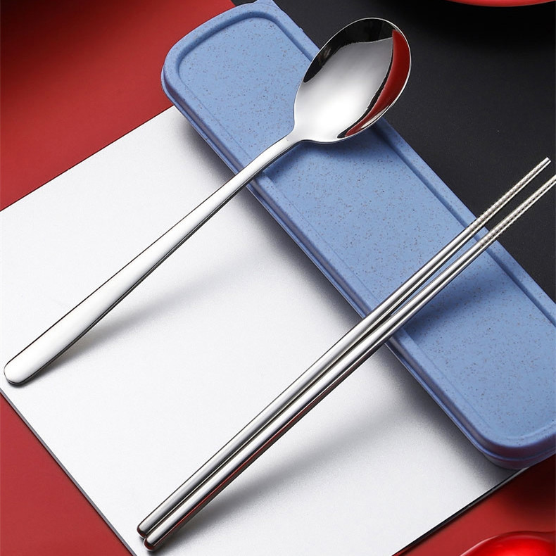 304 stainless steel chopsticks spoon portable tableware set 304 school ...