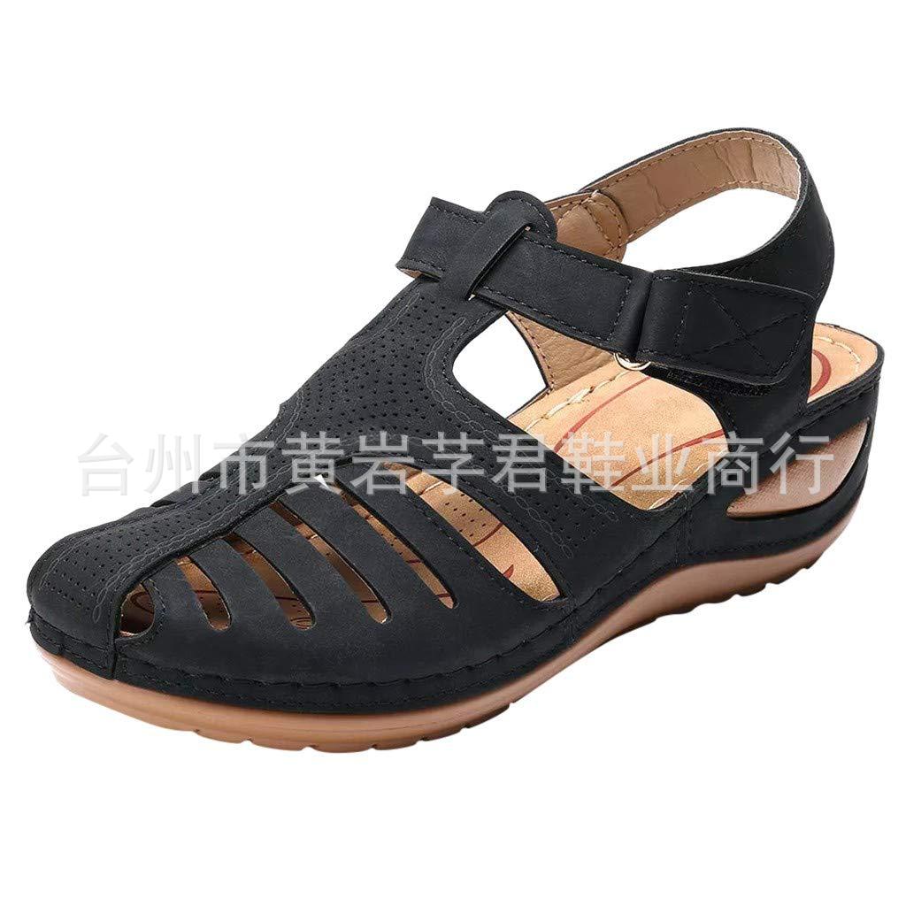 New 2020 retro women's sandals cross border anti slip hollow beach ...