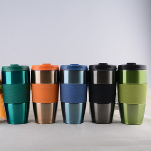 厂家直供内304外201双层不锈钢直身咖啡杯汽车杯430ML水杯批发-阿里巴巴