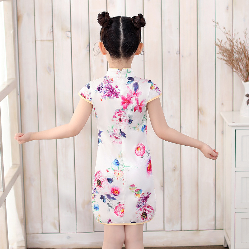 Cheongsam for kids Girls cheongsam National Girlsfloral short sleeve ...
