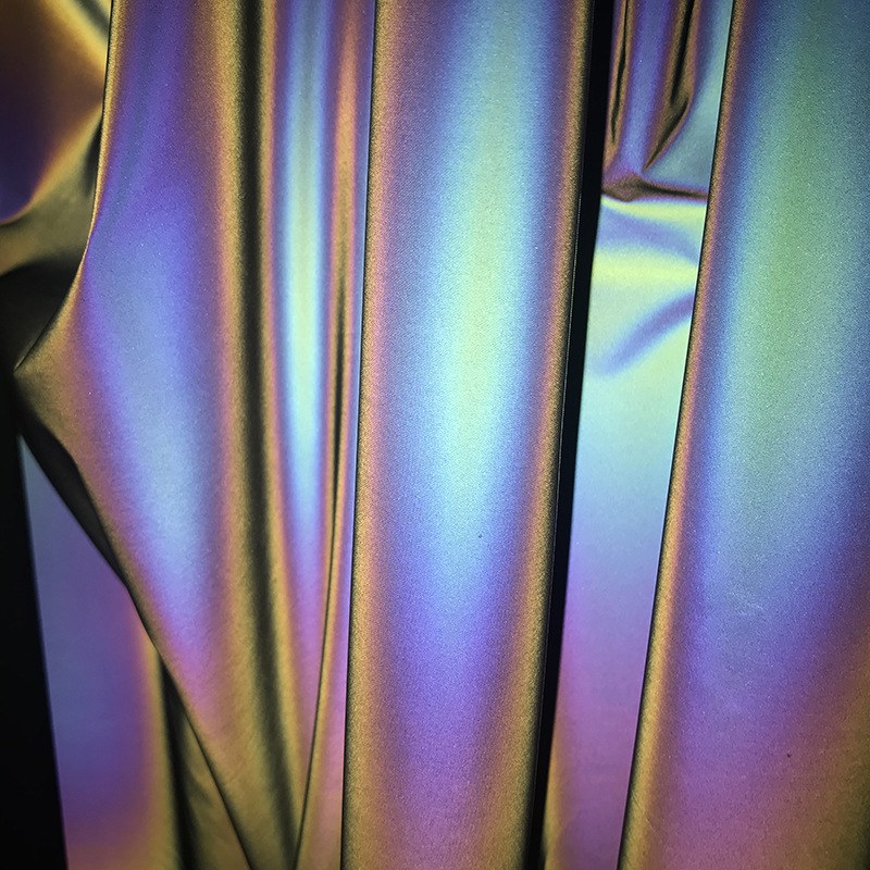 七彩彩虹反光布面料高亮炫彩反光布风衣夹克时尚幻彩反光材料-阿里巴巴