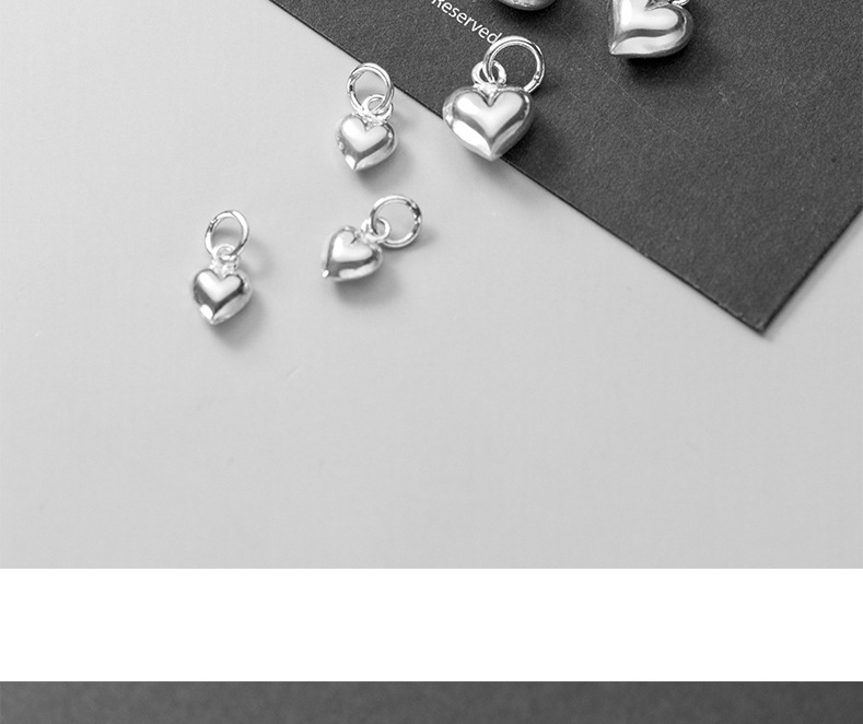 银配件批发S925银亮面光面爱心桃心吊坠挂件DIY手工饰品配件s0590-阿里巴巴