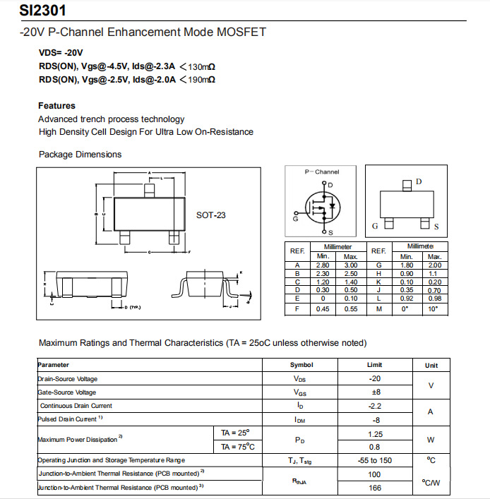 厂家直销场效应管SI2301 A1SHB SOT-23电流2.3A 3A P沟道MOS 2301-阿里巴巴