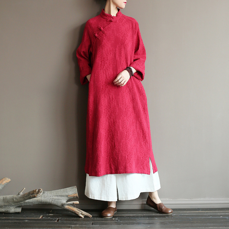 Chinese dress qipao for women Chinese style retro double layer jacquard ...