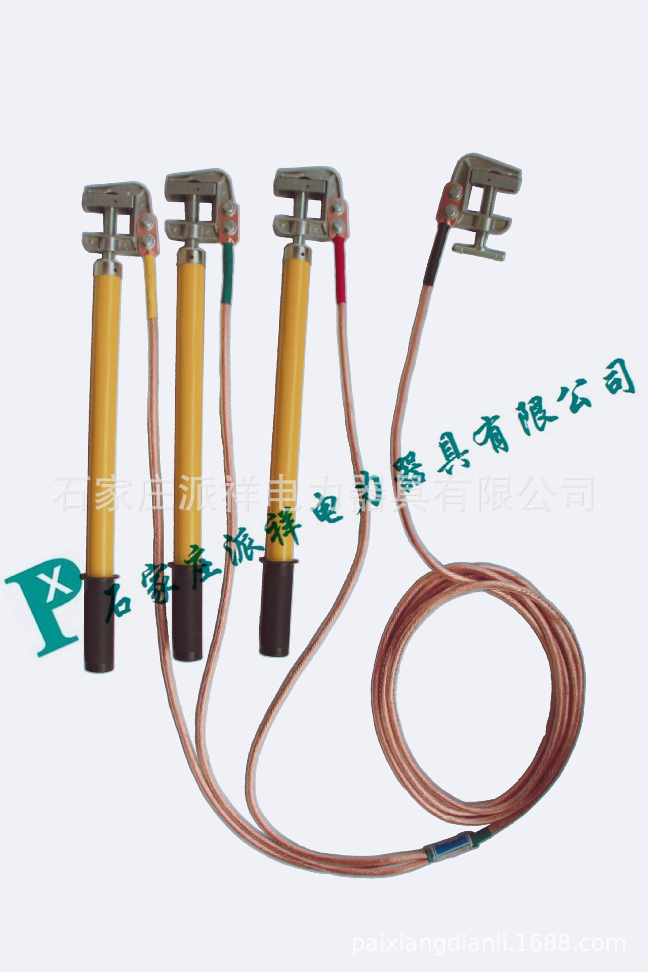 派祥JDX-NL-110KV高压短路接地线 携带型平口螺旋接地棒接地线夹-阿里巴巴