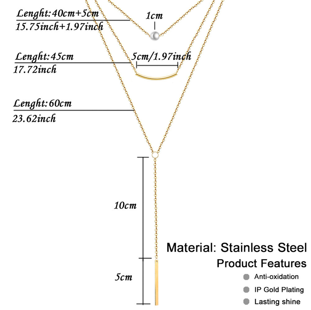 Dainty stainless steel layer necklace,Stainless steel Jewelry