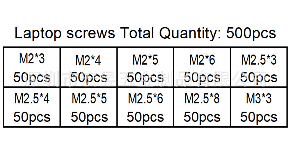 500pcs M2M2.5M3 电脑笔记本螺丝套装十字沉头螺钉KM盒装套装-阿里巴巴