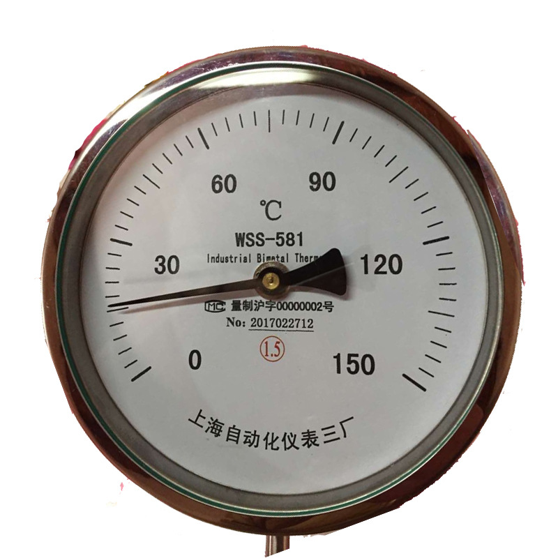 上仪三厂WSS-581双金属温度表指针水温计万向型不锈钢耐高温探头-阿里巴巴